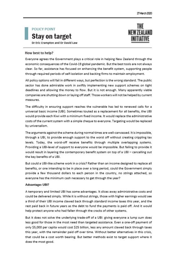 Policy Point: Stay on Target | The New Zealand Initiative